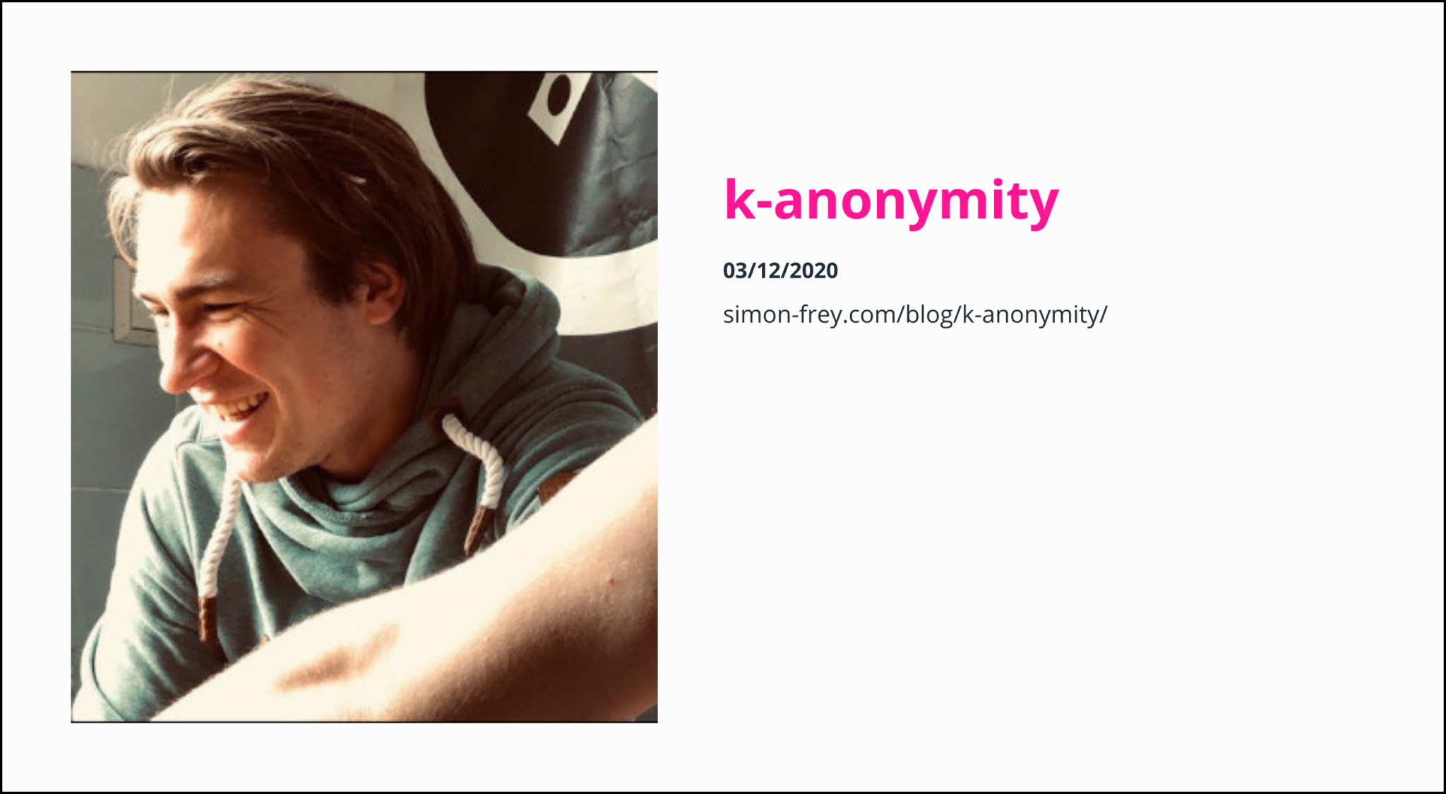 k-anonymity - Blog by Simon Frey k-anonymity - Blog by Simon Frey